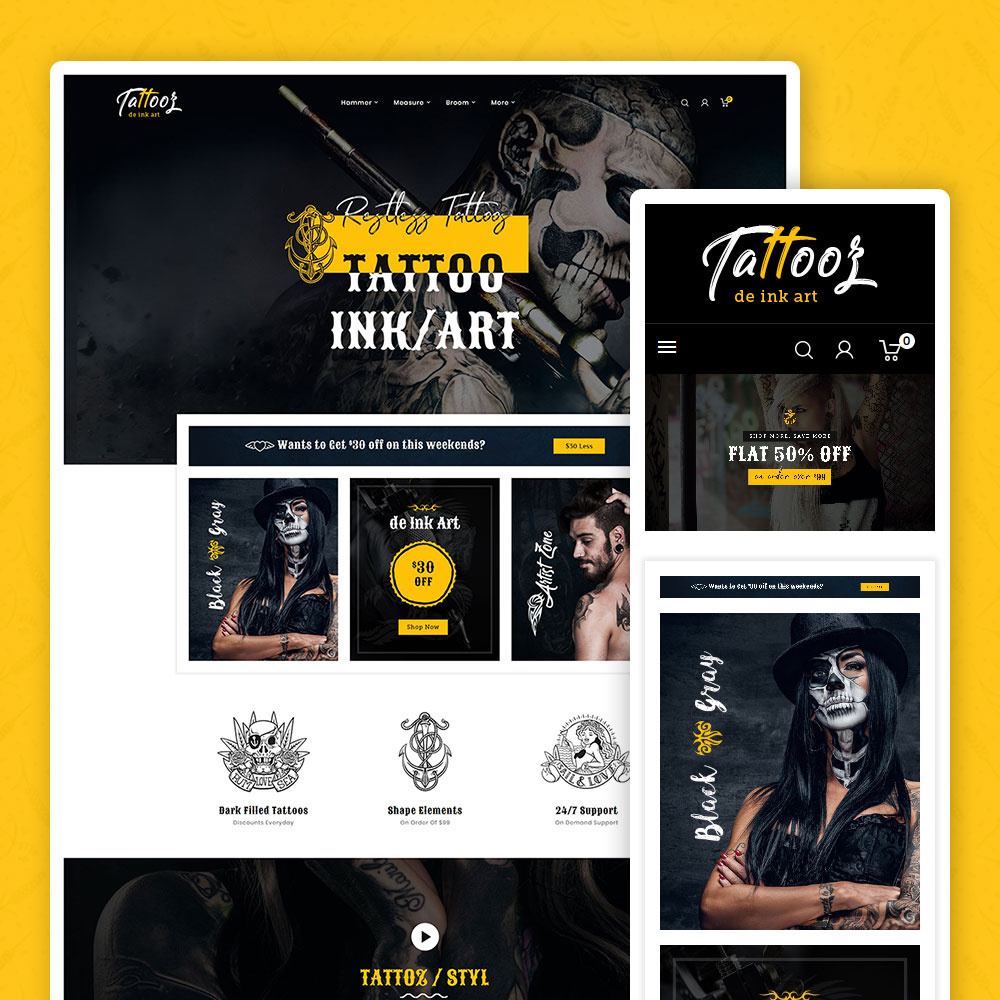 Tattooz – Ink Art & Machines – eCommerce Responsive Theme by ...