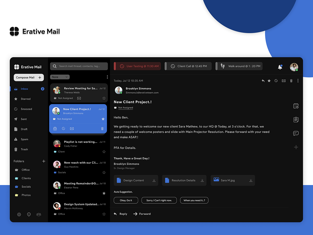 Email Client App by Vivek Ramachandran ️ on Dribbble