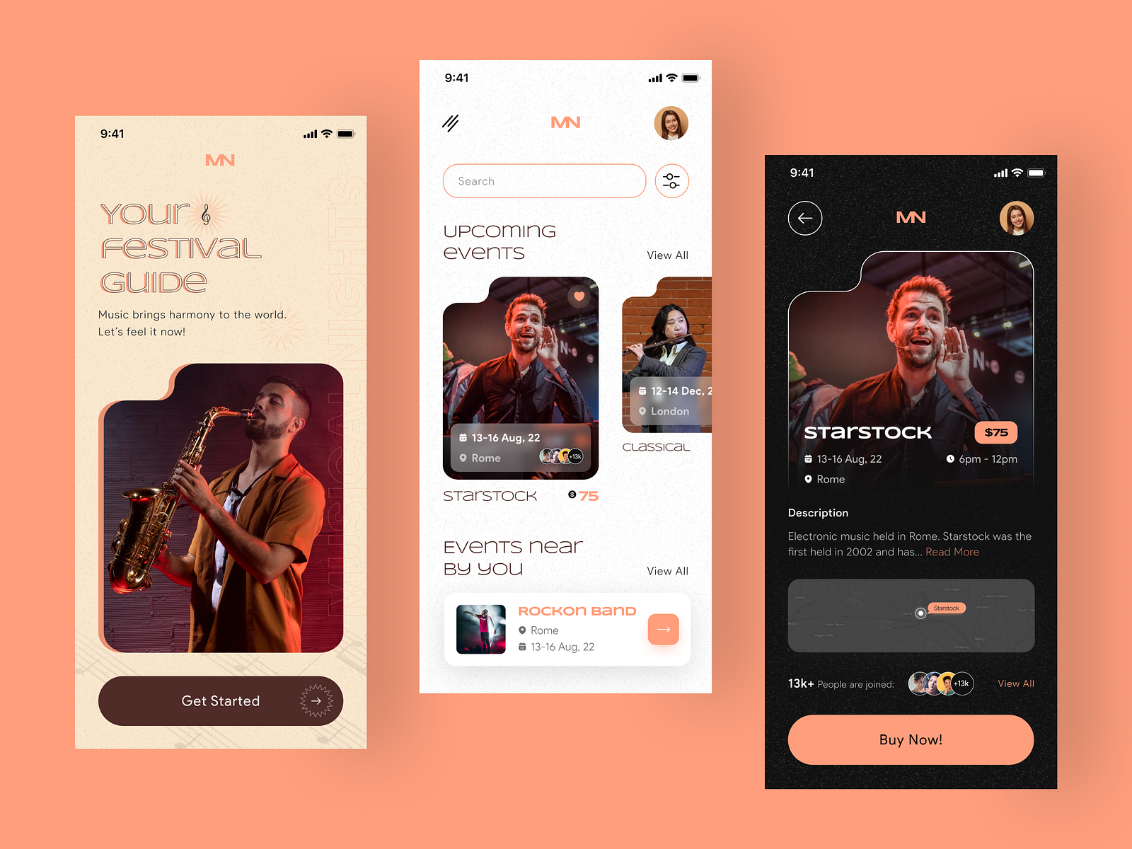Music Event App Design by MindInventory UI/UX for MindInventory on Dribbble