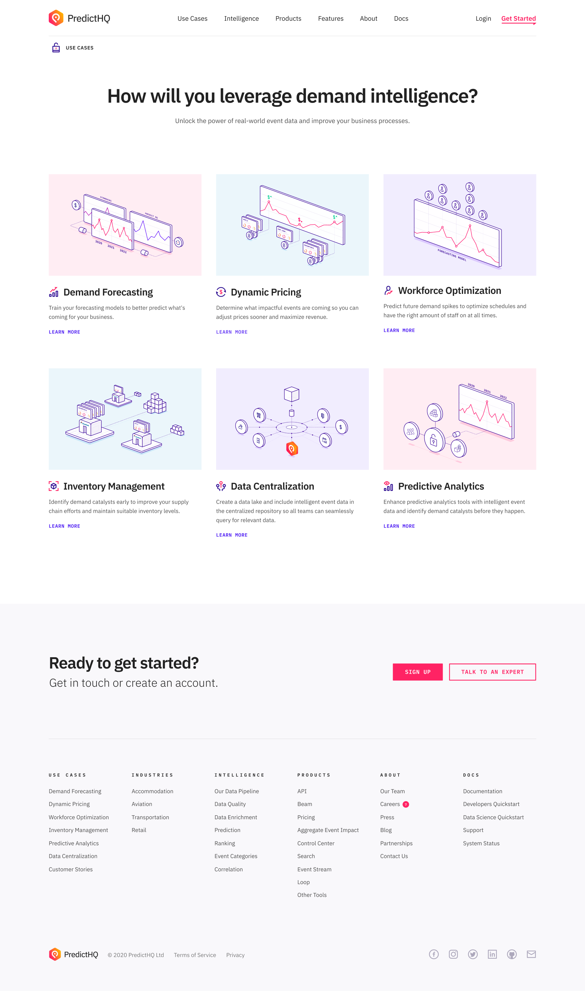 PredictHQ website by Benek Lisefski on Dribbble
