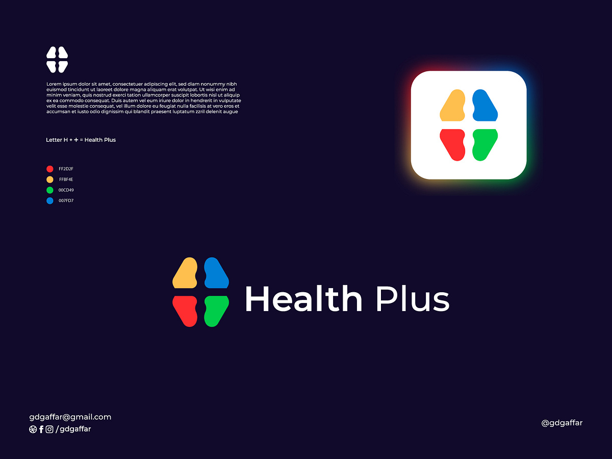 Health Plus Logo Design by Abdul Gaffar on Dribbble