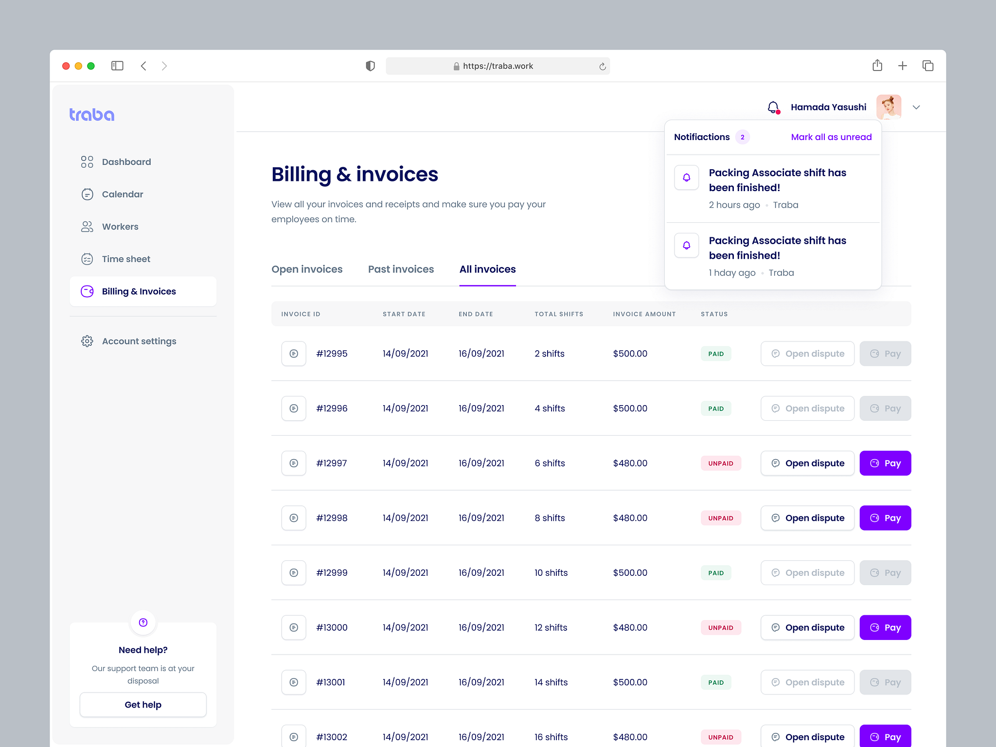 Traba - Invoices by Daniel Prokopiuk for widelab on Dribbble