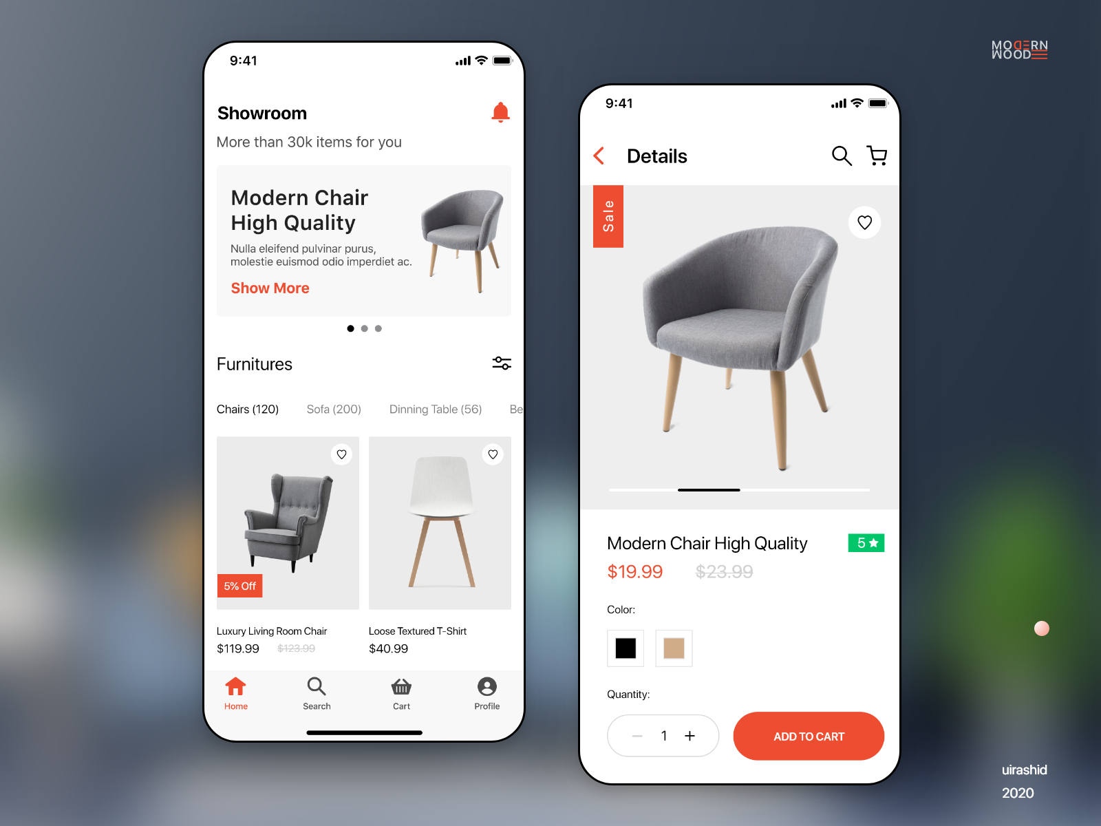 Home and product detail screen by Rashidul Islam on Dribbble