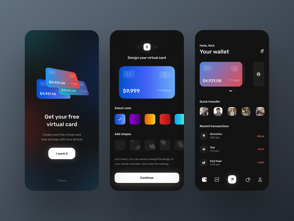 Mobile Banking App UI by Michael Filipiuk on Dribbble