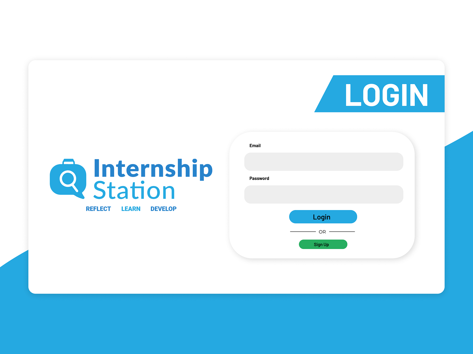 Internship Station | Login Page by Vaishnav Vharkat on Dribbble