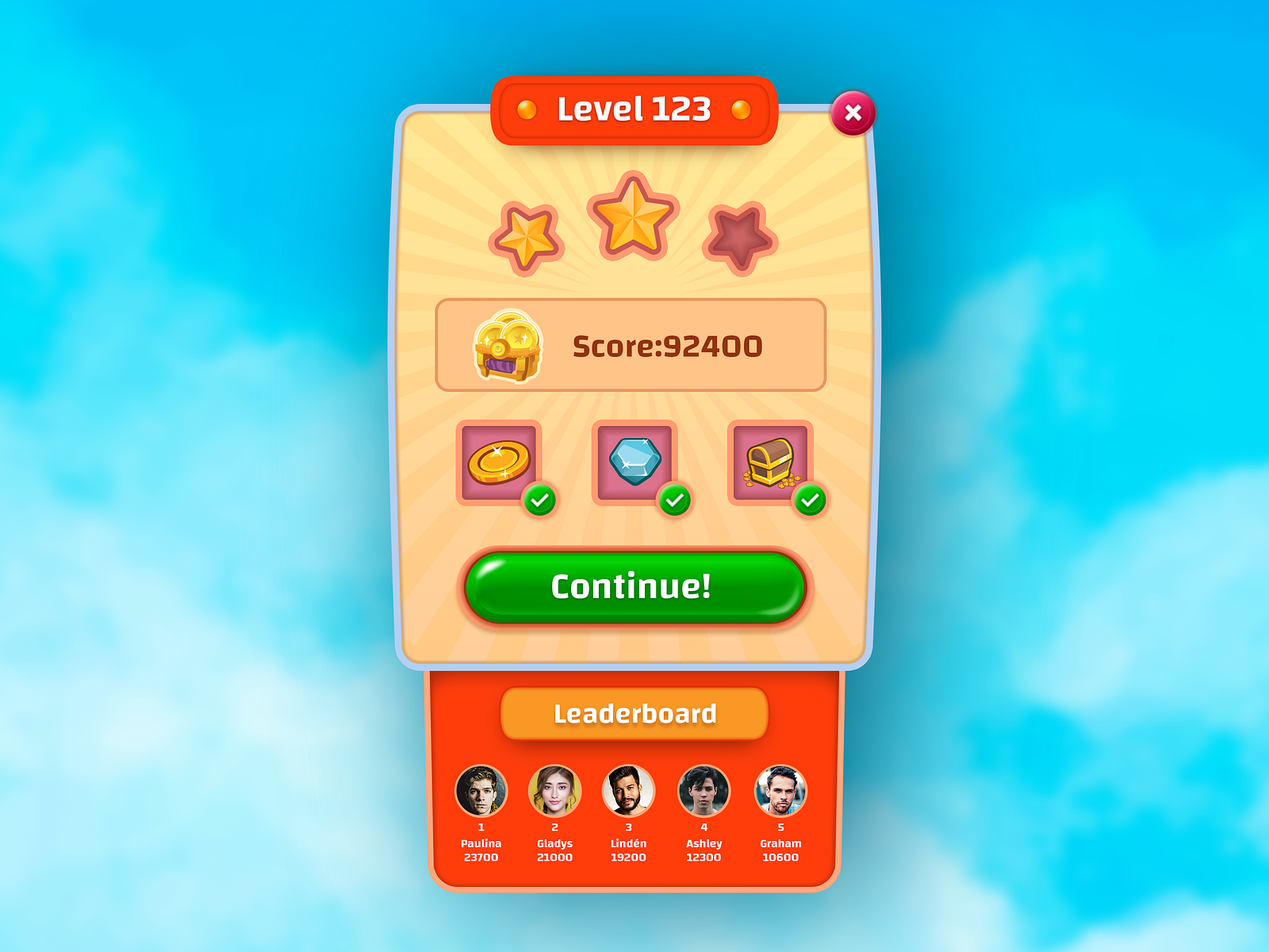 Game Score Screen by Cem Özdoğan on Dribbble