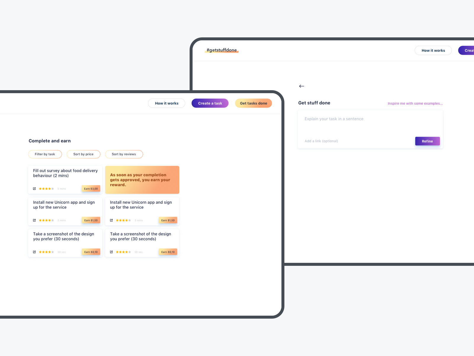 Micro Task Platform by Benjo Libor on Dribbble