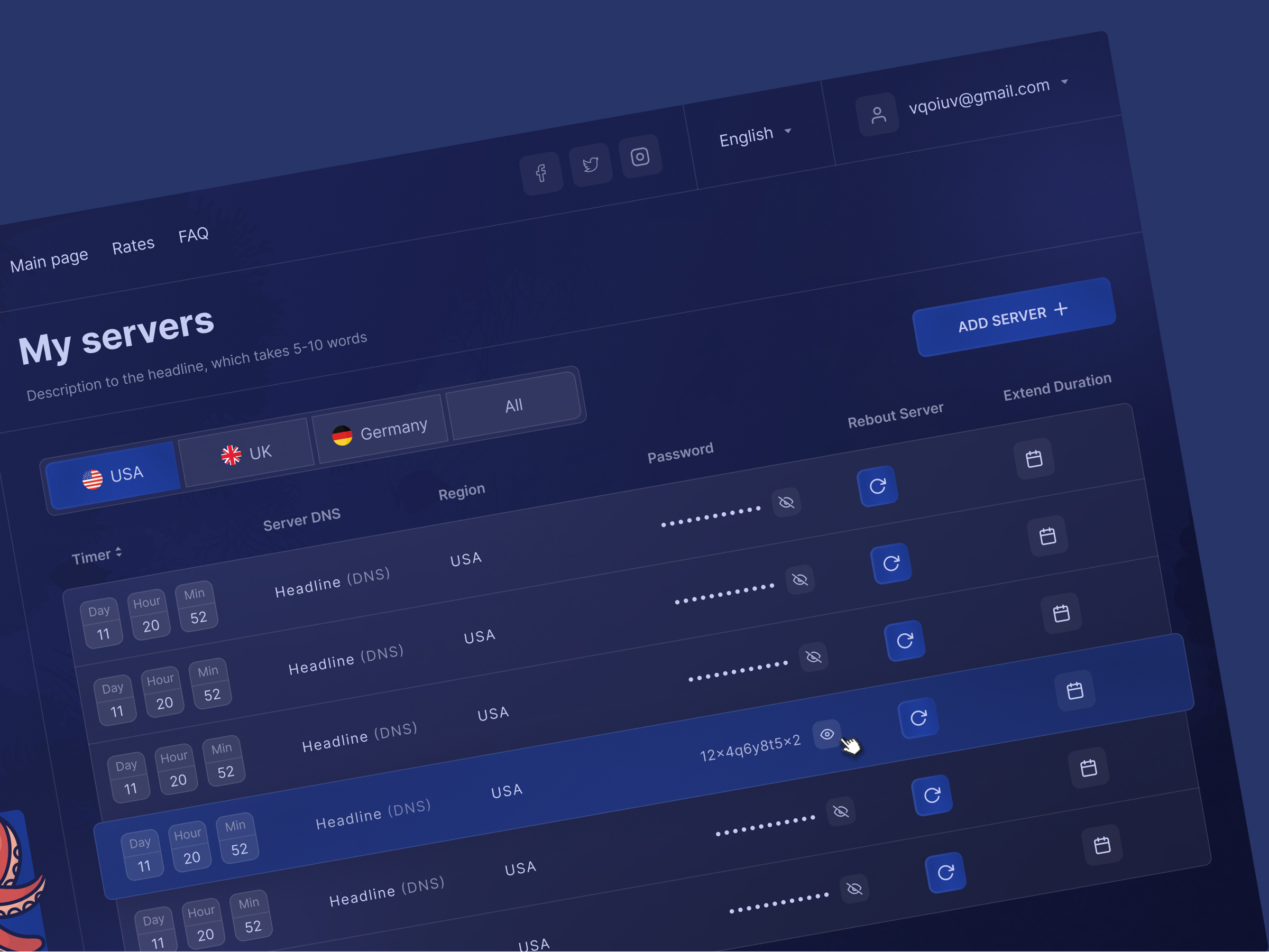 Dashboard for server rental service by Demyanchuk Lab on Dribbble