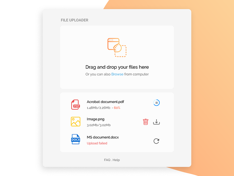 File Upload - Daily UI 031 by Quang Uno on Dribbble