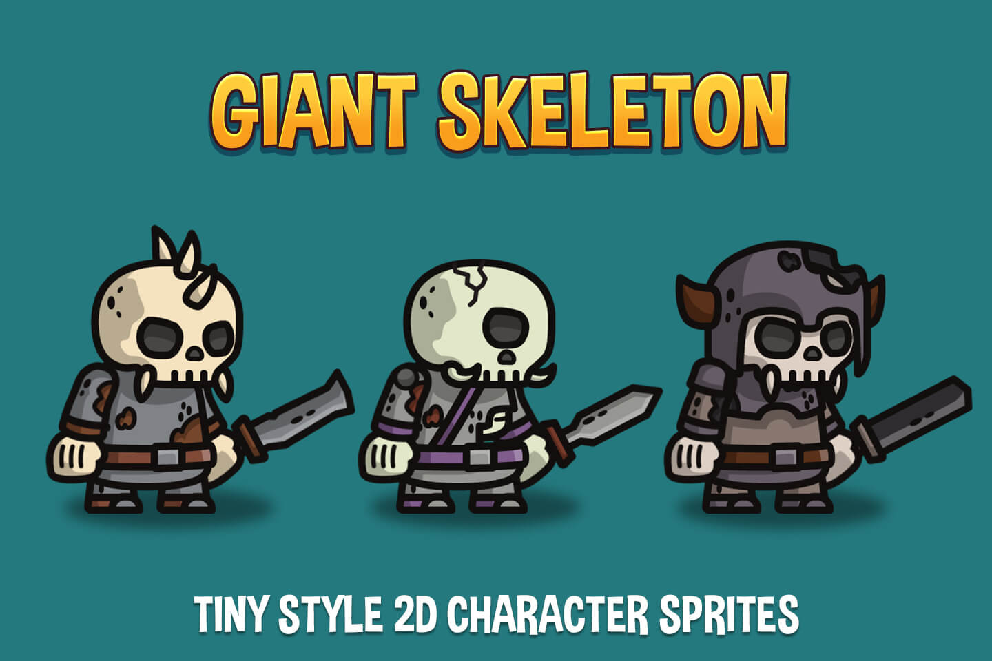 Giant Skeleton Tiny Style 2D Sprites by 2D Game Assets on Dribbble