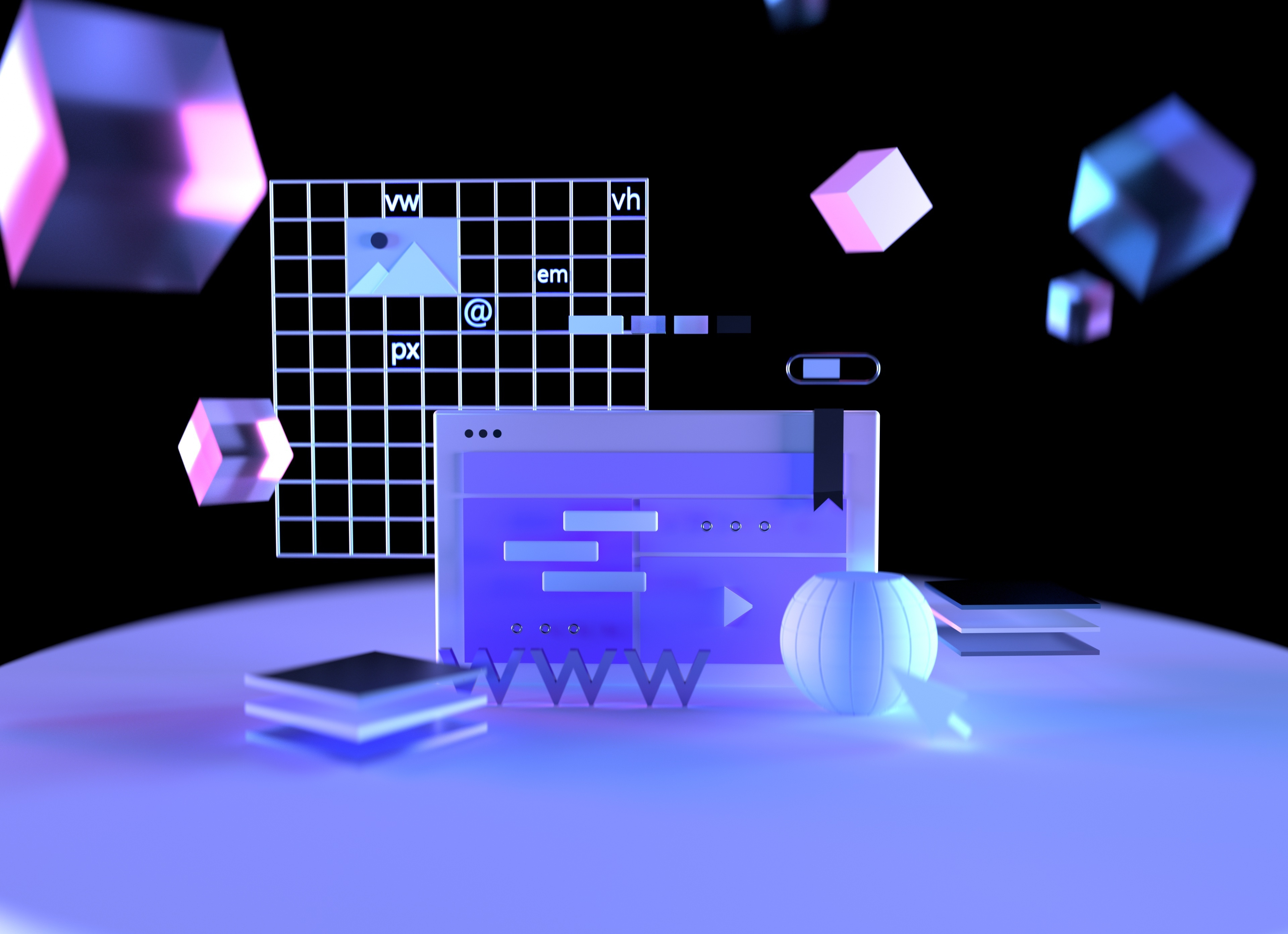 Web illustrations in C4D by Sara Lundberg on Dribbble