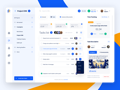 List view for Task Management System by Nikolay K. on Dribbble