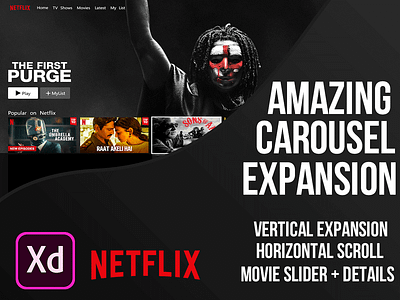 Netflix Carousel & Card Expansion Effect in XD by Abdul Wahab on Dribbble