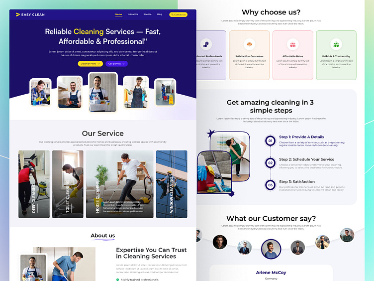 UI/UX Design for Next-Gen Cleaning Services by Expert Squad on Dribbble