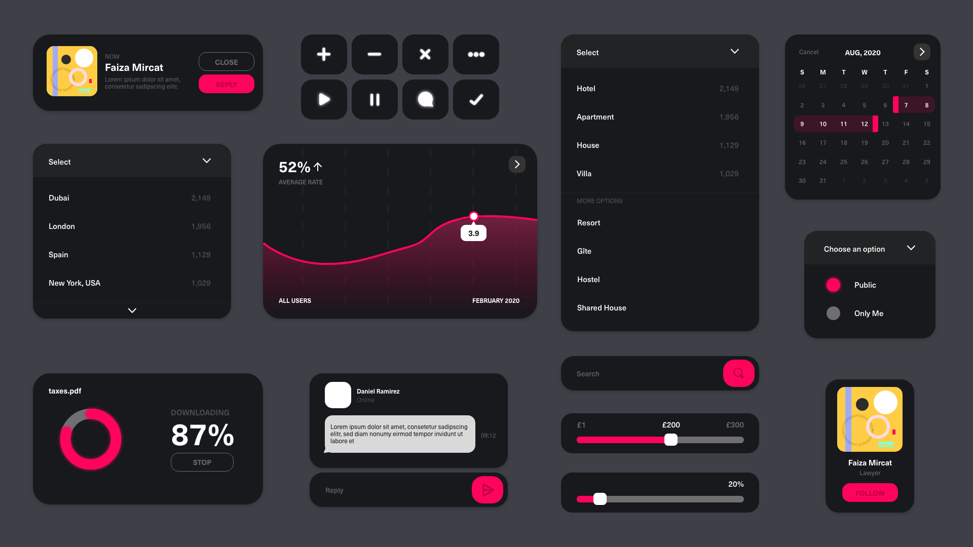 Widgets: Dark Mode by Caroline Handyside on Dribbble