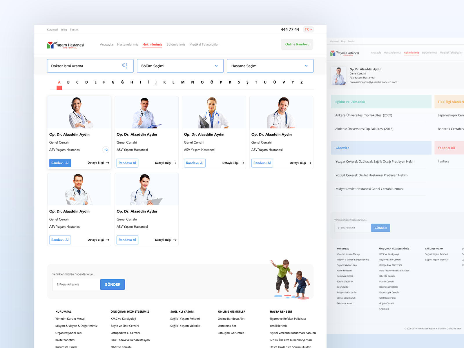 Hospital Website by Buray Yüksel on Dribbble