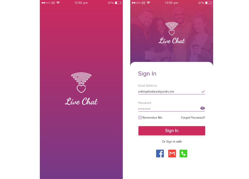 Splash and Login Screen by Ankita Thakkar on Dribbble