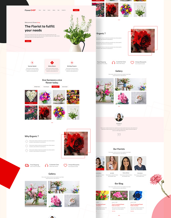 FlowerShop Landing Page Design by Awlad Hossain on Dribbble