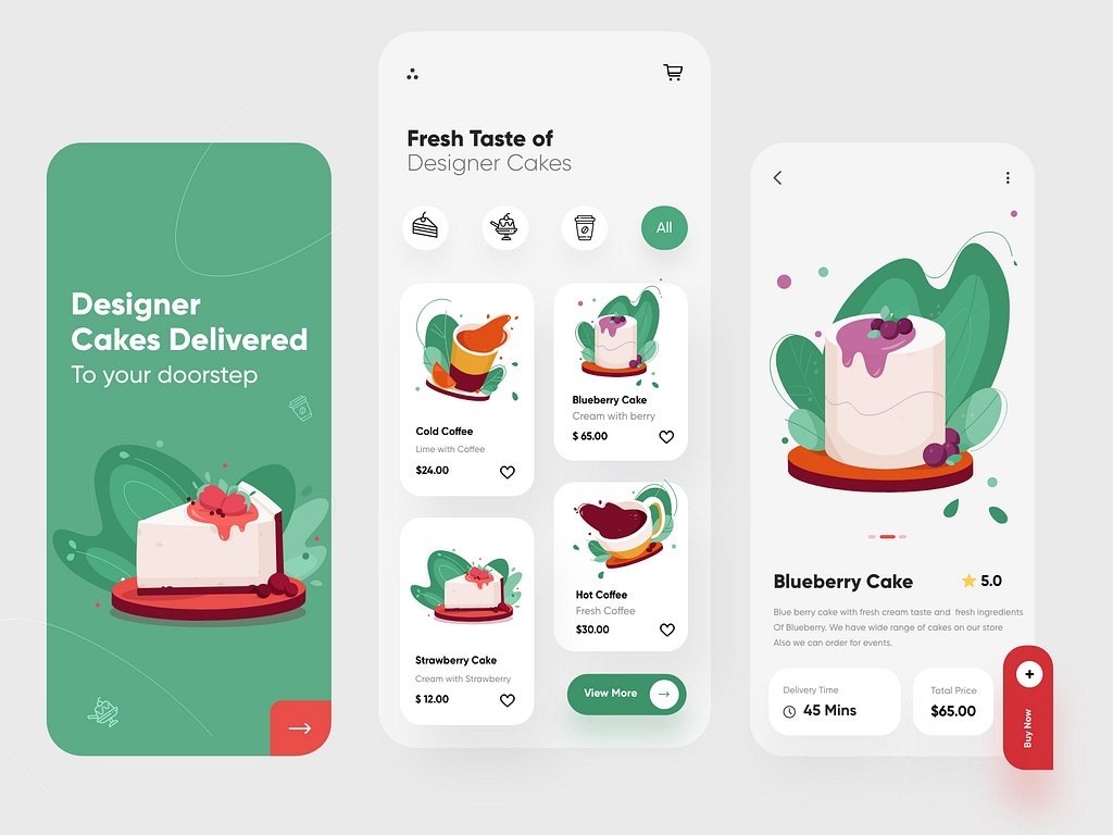 Cakes Mobile App UX-UI Design by Ghulam Rasool 🚀 for Cuberto on Dribbble
