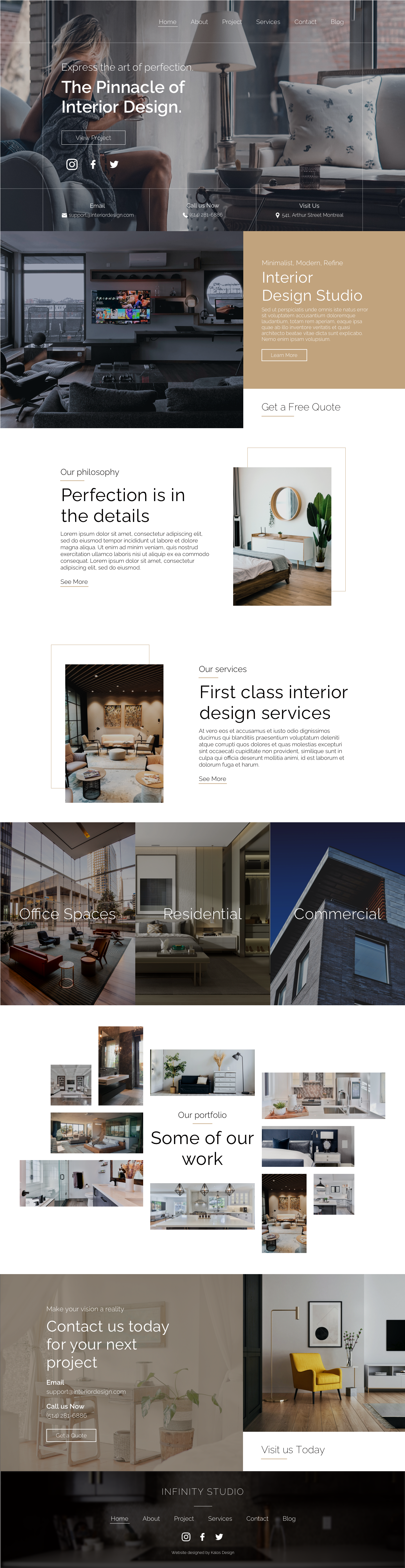 Interior Design Website Design by Kalos Design on Dribbble