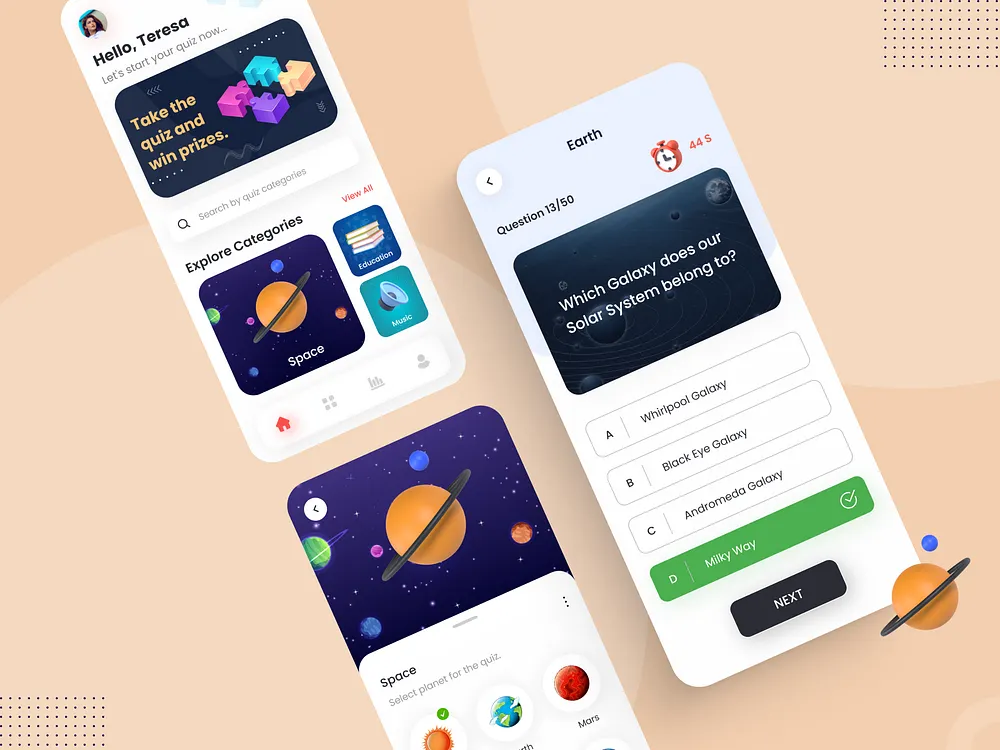 Quiz App Ui Designs Themes Templates And Downloadable Graphic
