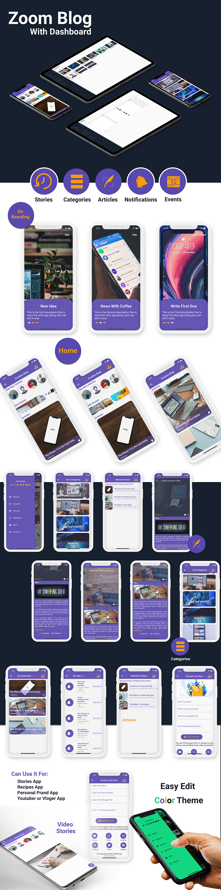 Flutter Blog App With Dashboard ios and android by bahaa taha on Dribbble