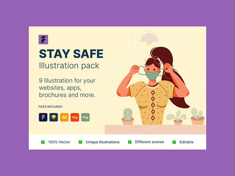 Stay Safe Illustration Pack by fabkit on Dribbble