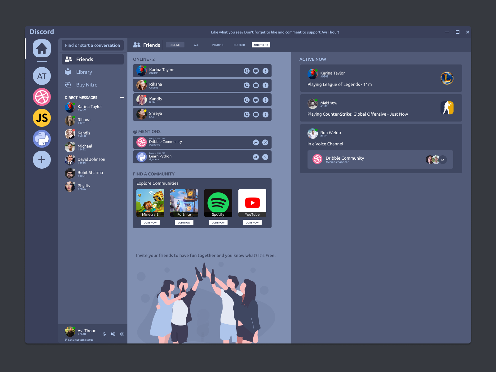 Discord Redesign by Avi Thour by Avi Thour on Dribbble Discord Redesign by Avi Thour by Avi Thour on Dribbble