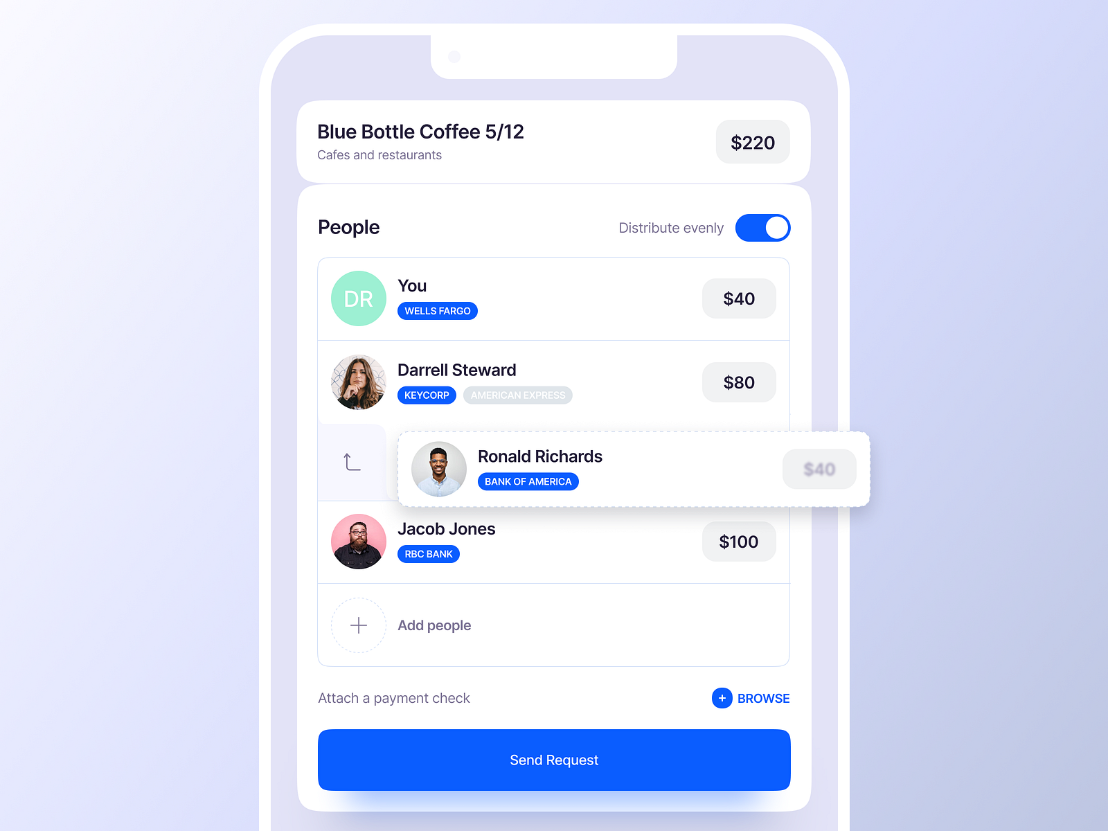 Split bills with friends | iOS app by Lay – UX/UI and branding on Dribbble