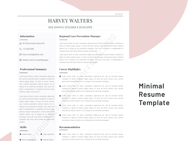 Resume Template Design by Zarabrook on Dribbble