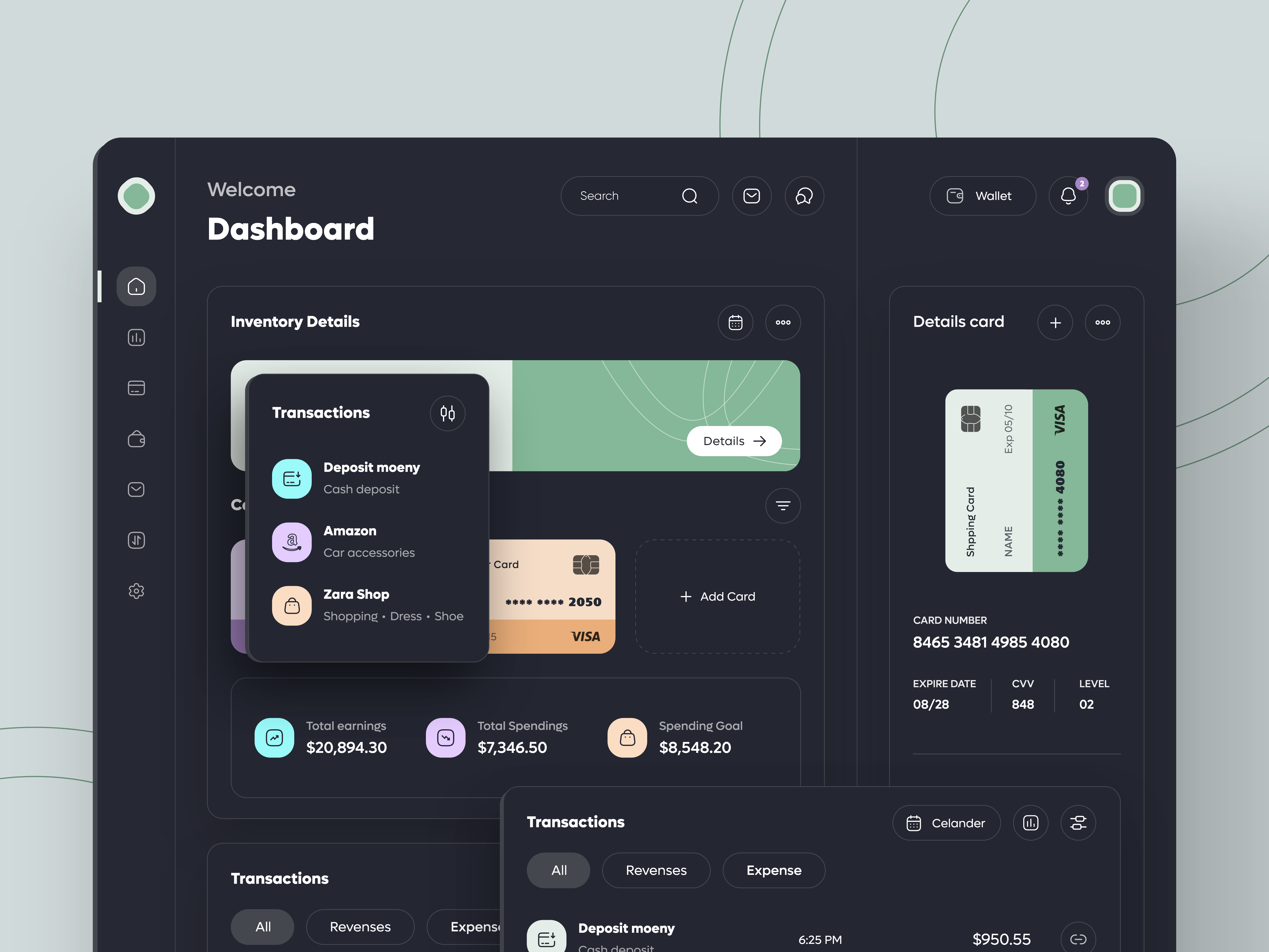 Finance - Dashboard by Bogdan Falin for QClay on Dribbble