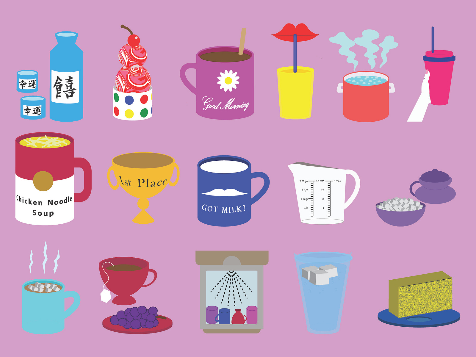 Created Cups in Illustrator by Kelly Barrow on Dribbble