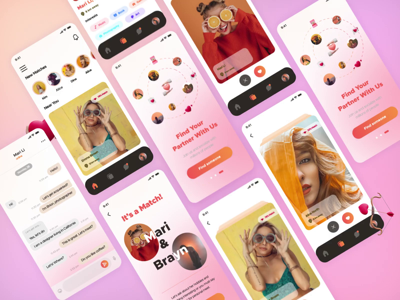 Dating Mobile App UI Design by Phenomenon Product on Dribbble