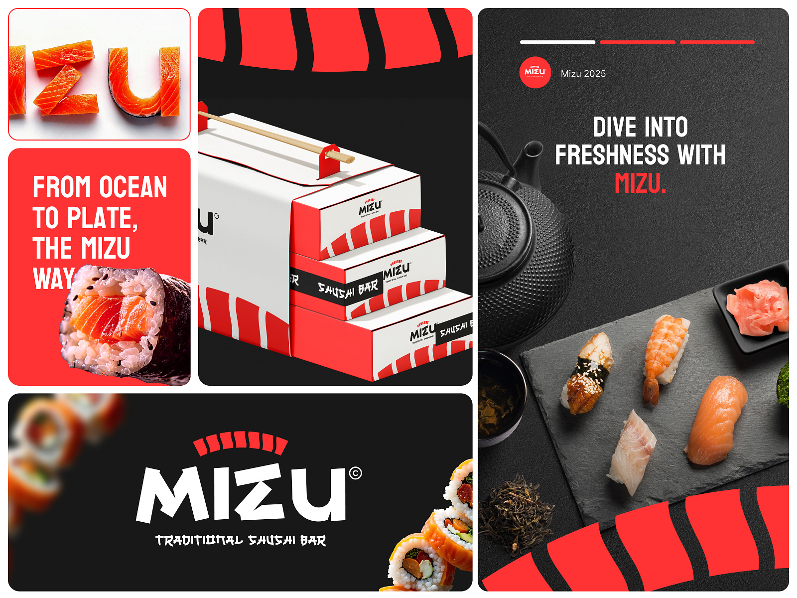 MIZU Traditional Sushi Bar Logo by DewApples on Dribbble