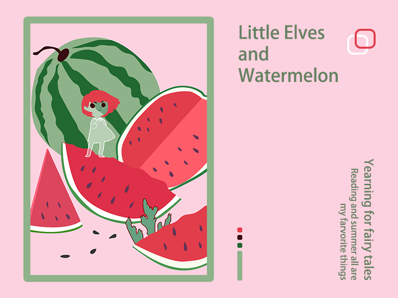 Little elves and Watermelon by fan on Dribbble