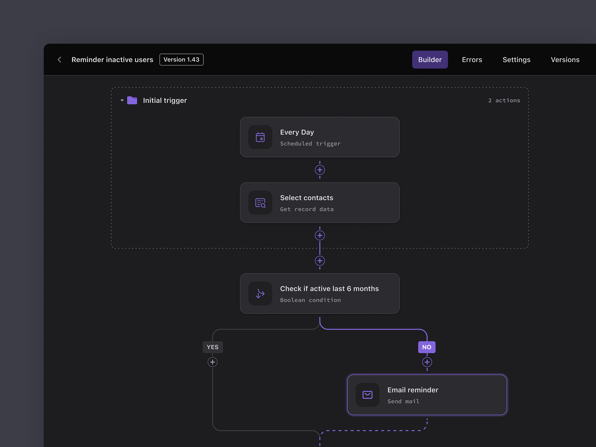 Workflow automation SaaS Dark Mode by Patryk Ilnicki for Semiflat on ...