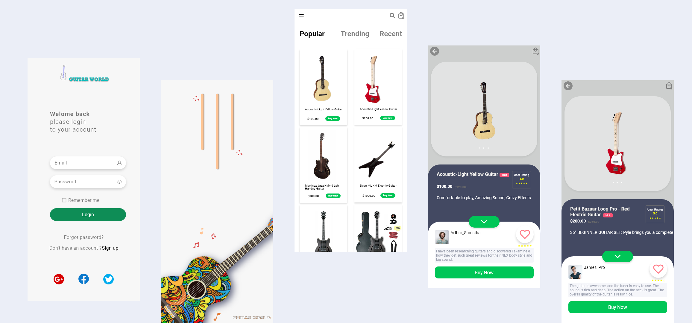 Guitar Shop Application Design by Suzen Shrestha on Dribbble