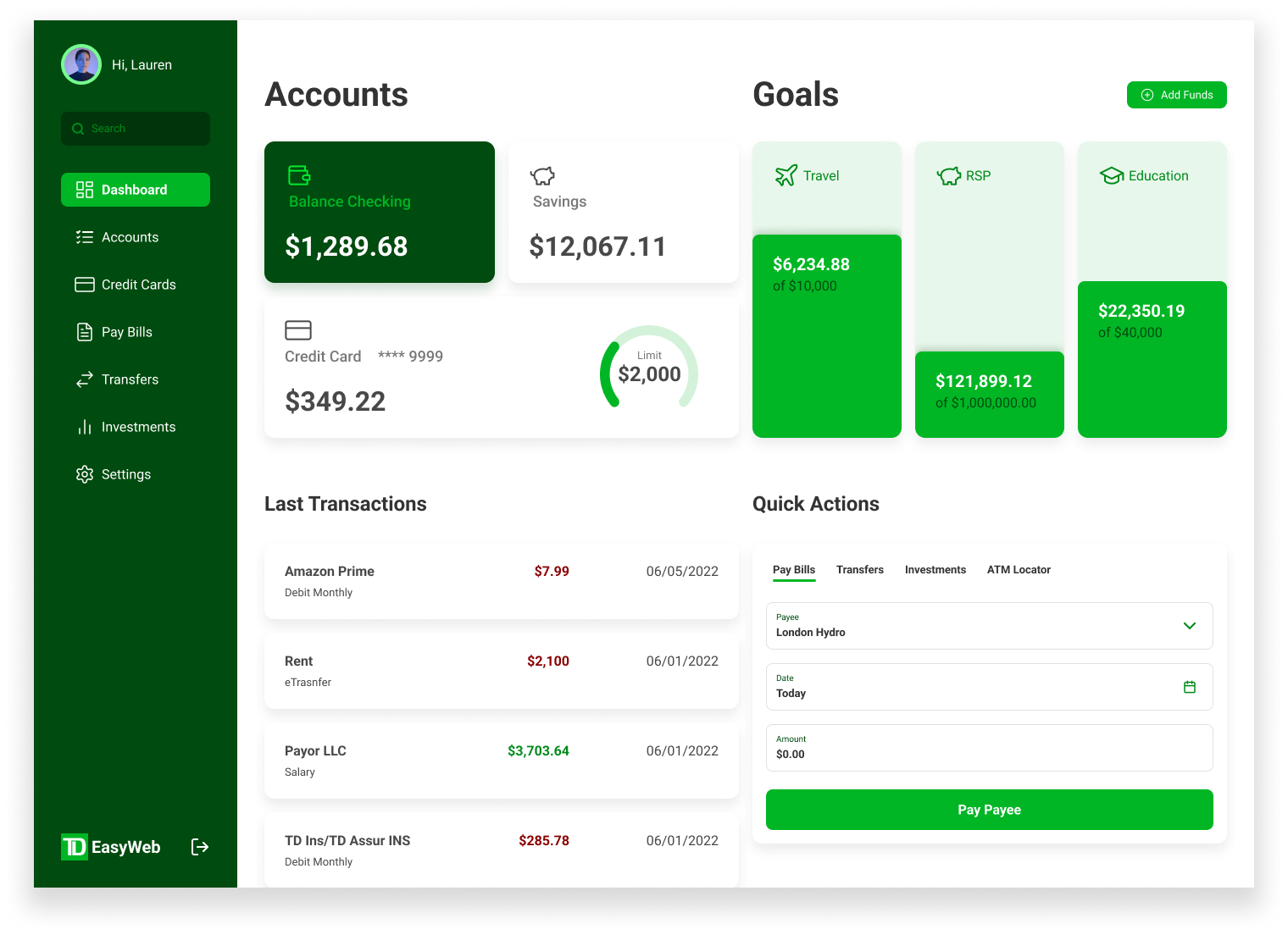 TD Easy Web by Daniel de Paola on Dribbble