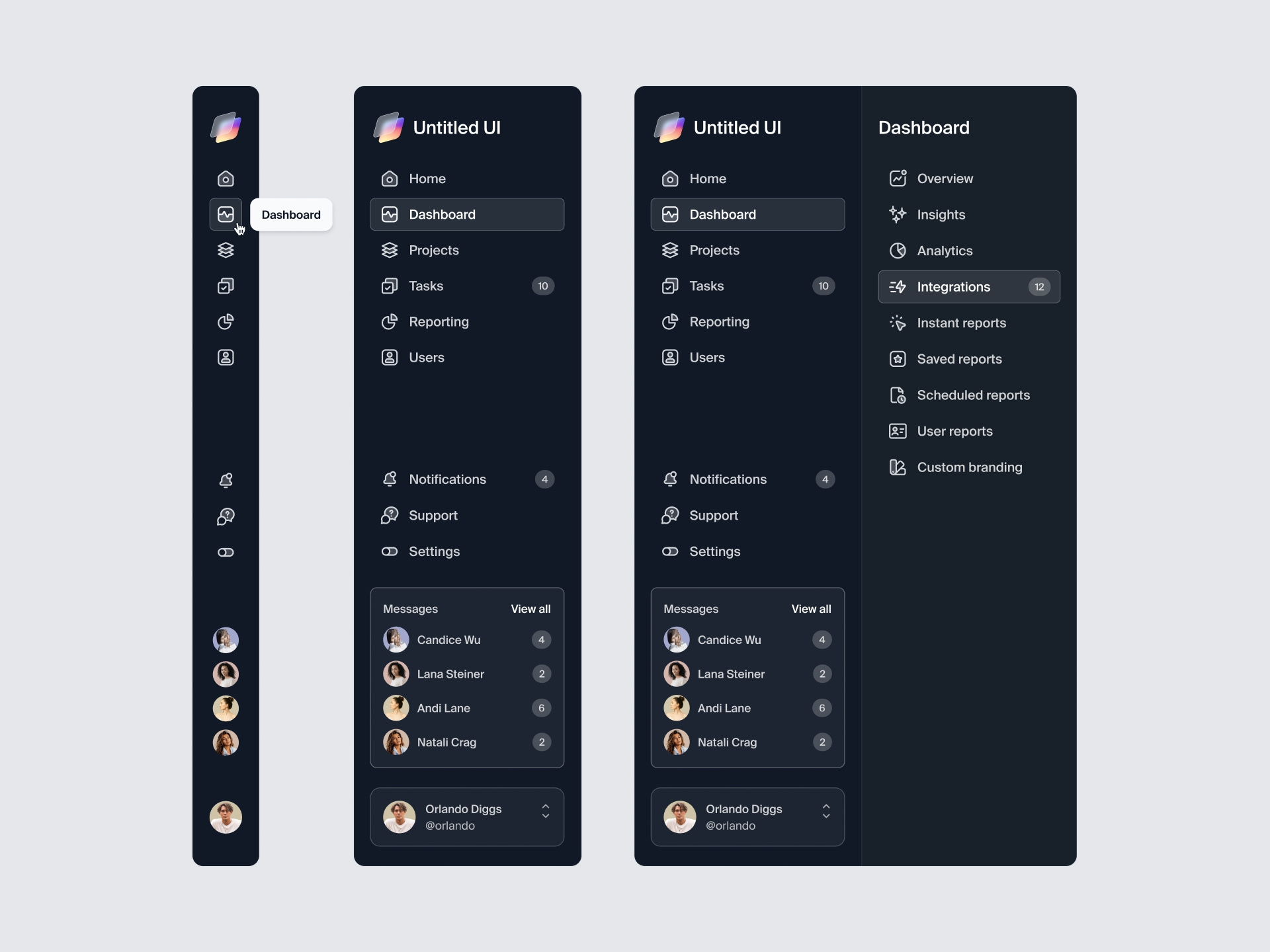 Dual-tier sidebar navigation — Untitled UI by Jordan Hughes® on Dribbble