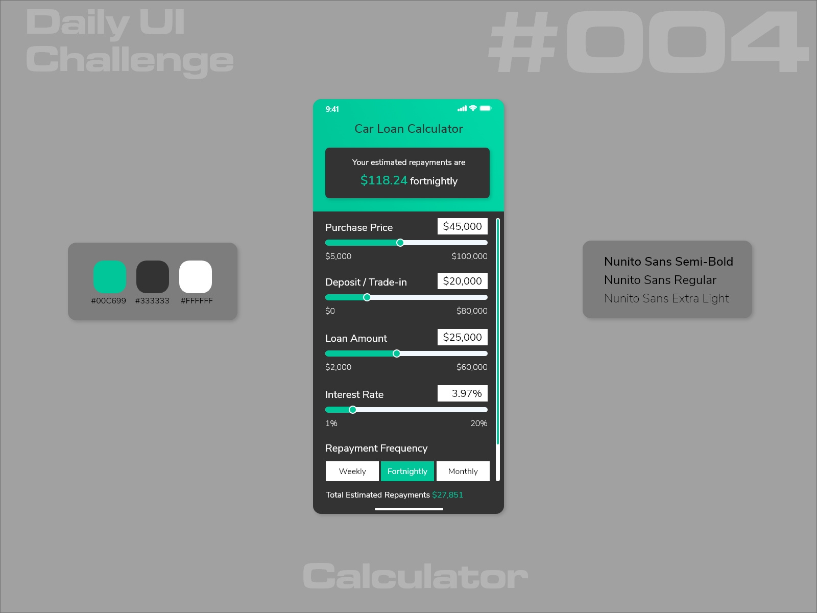 Daily UX - 004 - Calculator by Ryan Schroder on Dribbble