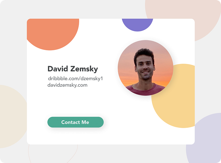 UI Contact Card by David Zemsky on Dribbble