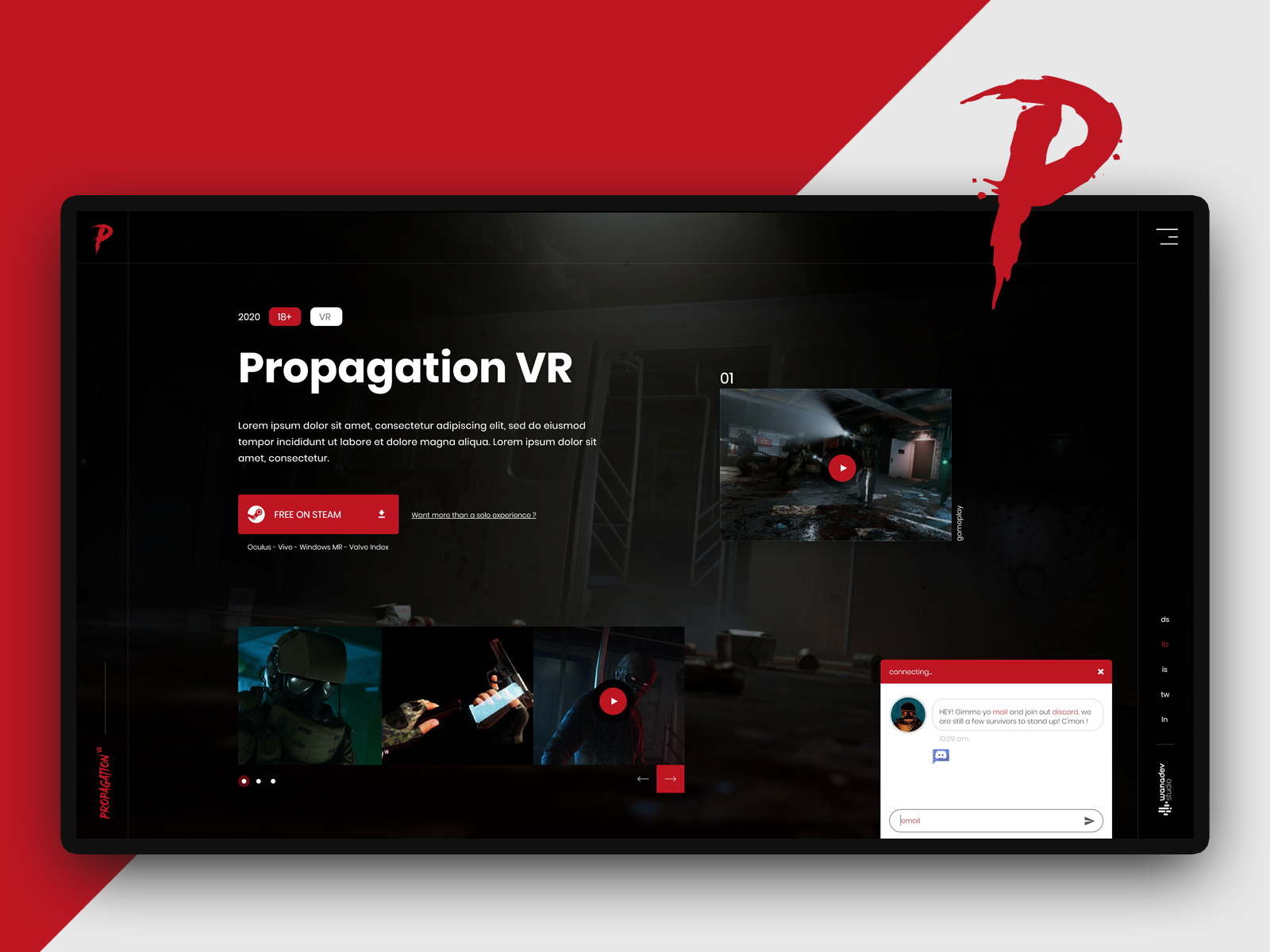 Propagation VR - VR Game webdesign Home by Deléglise François on Dribbble
