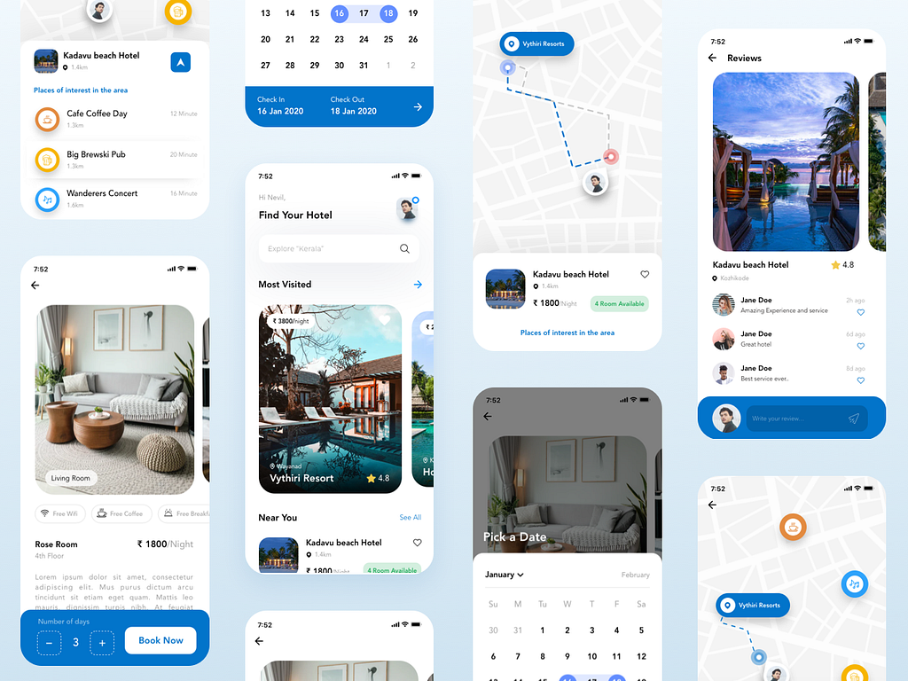 Hotel Booking app by Nevil Suresh on Dribbble