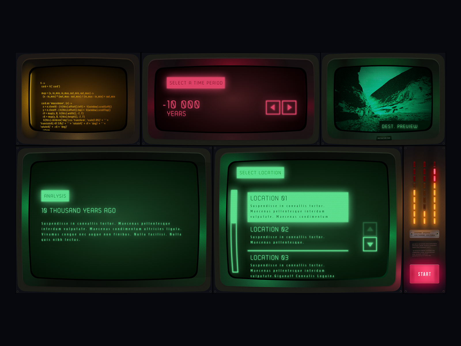 Retro VR Time Machine UI by Markus on Dribbble