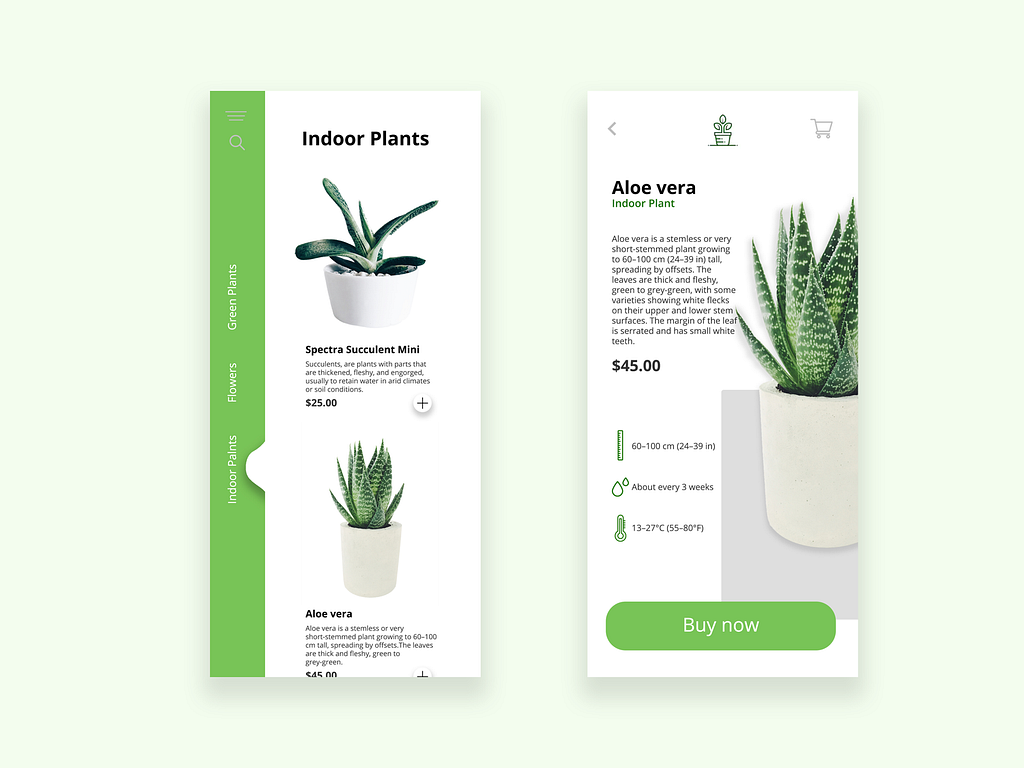 Plant UI design by Marija on Dribbble