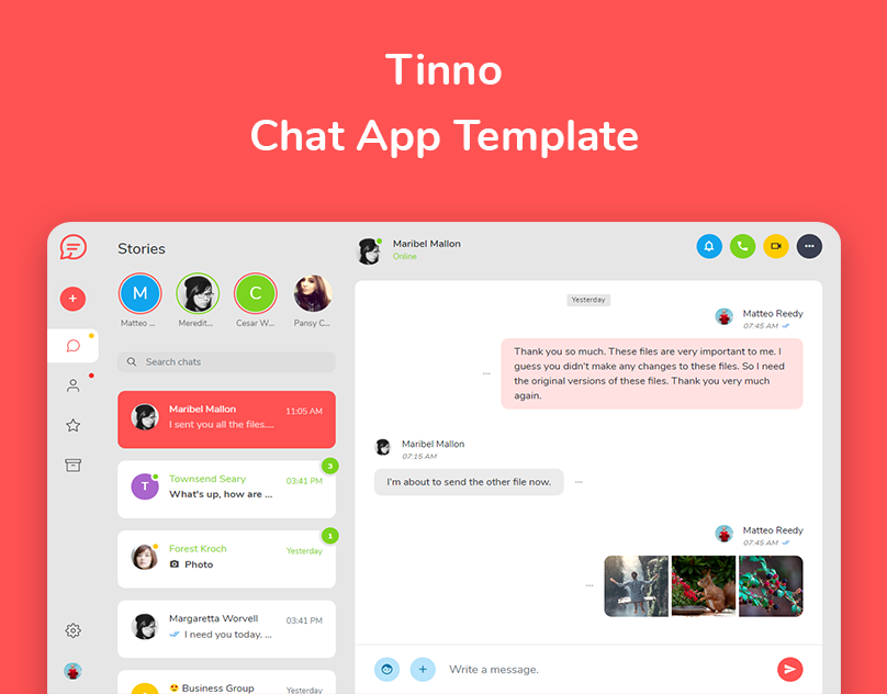 Tinno - Chat App Template by Toby Belhome on Dribbble