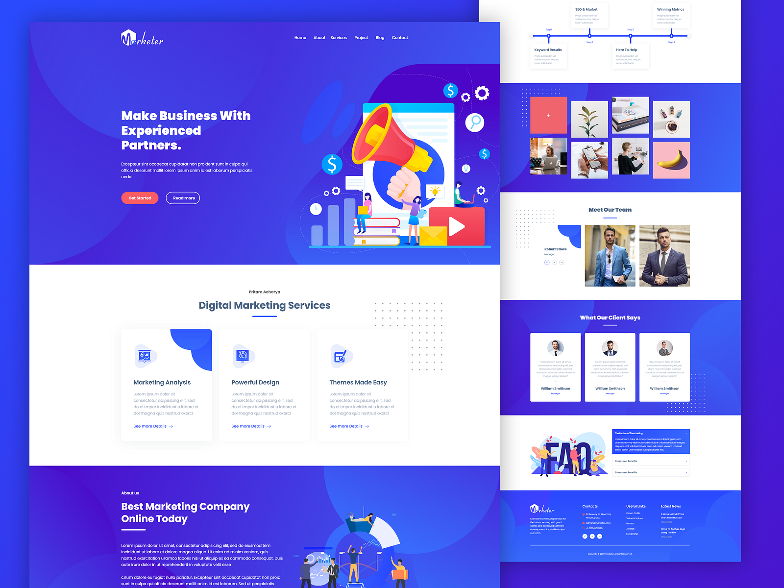Marketer Digital Marketing ui template by MD Khalid Hasan Korishi on ...