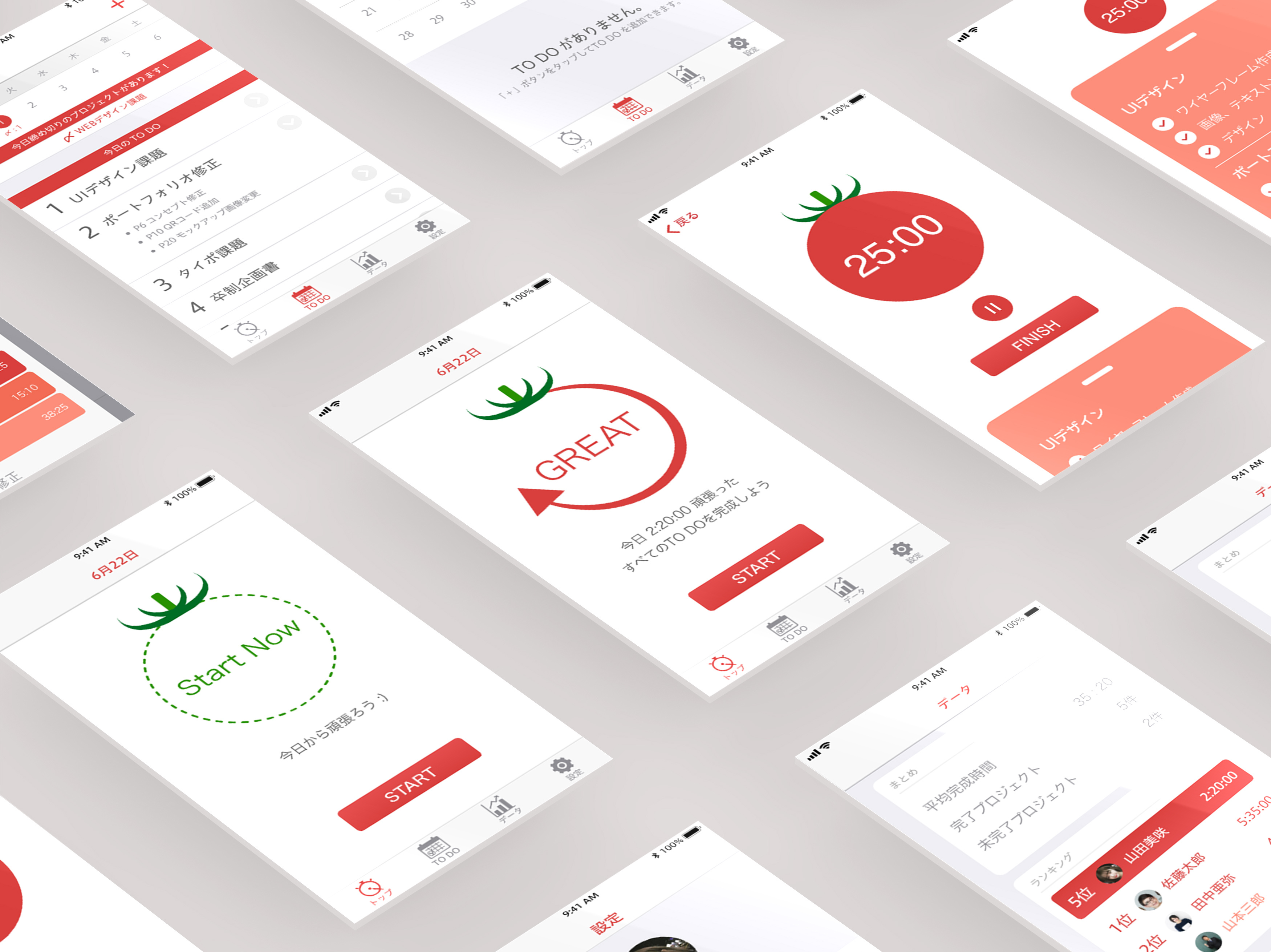 App Design | TOMATASK - Pomodoro & Task Management by JaBa CHIA on Dribbble