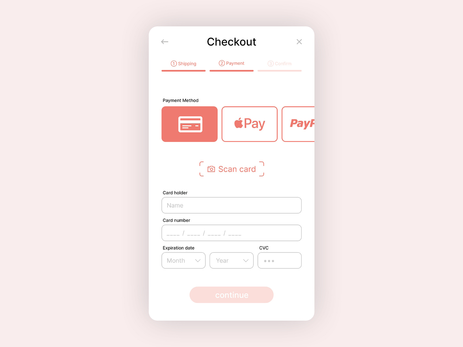 Credit Card Checkout — Dail UI Challenge #2 by Phillip Rohde on Dribbble