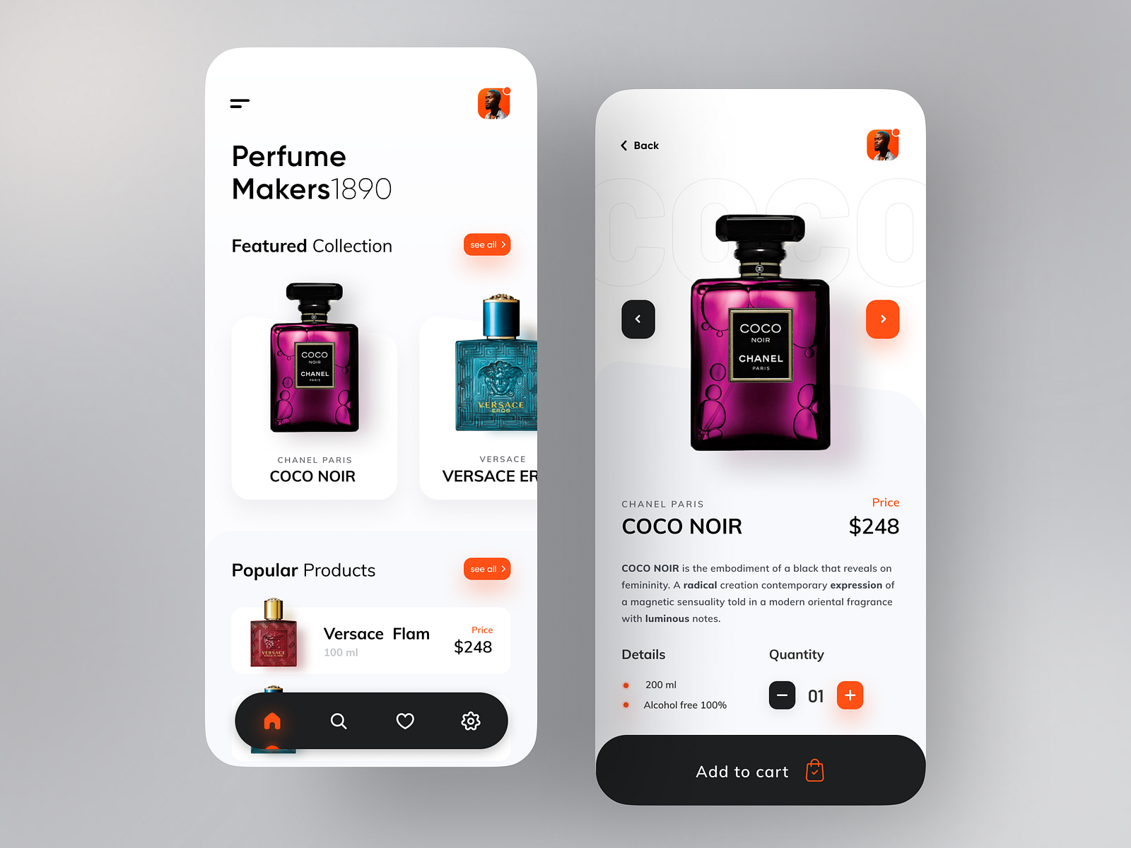 Perfume Product App. by Sajon for Fireart Studio on Dribbble